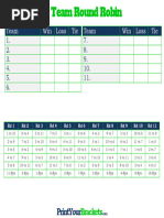 3 Team Round Robin Bracket - Fillable | PDF