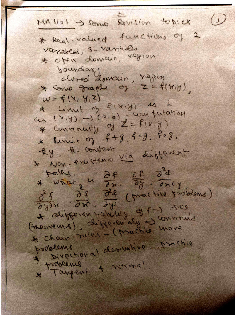 MA1101 Quiz 1 Revision Material | PDF