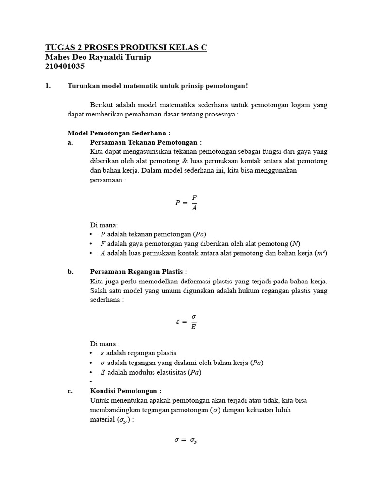 21-035 - Mahes Deo Raynaldi Turnip - Tugas 2 Proses Produksi C | PDF