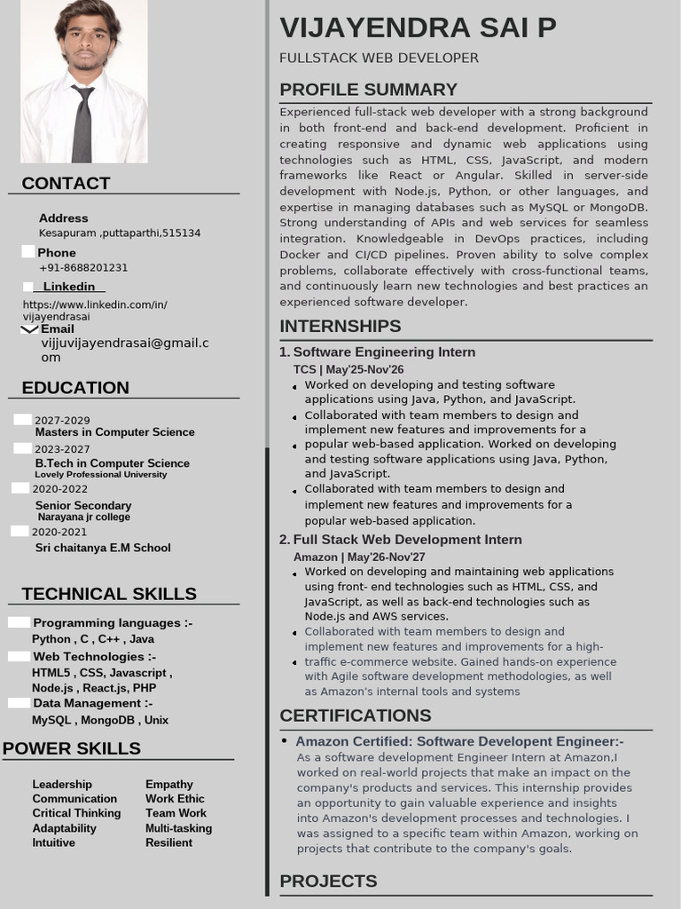 Vijay Dream CV | PDF