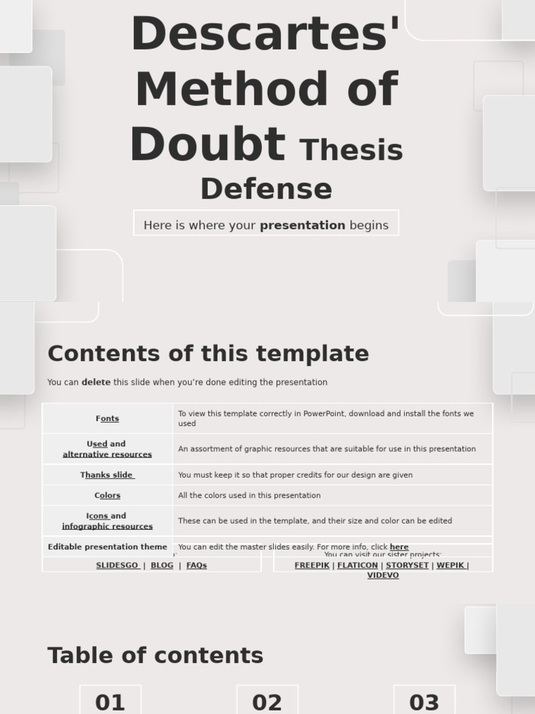 Descartes' Method of Doubt Thesis Defense by Slidesgo | PDF