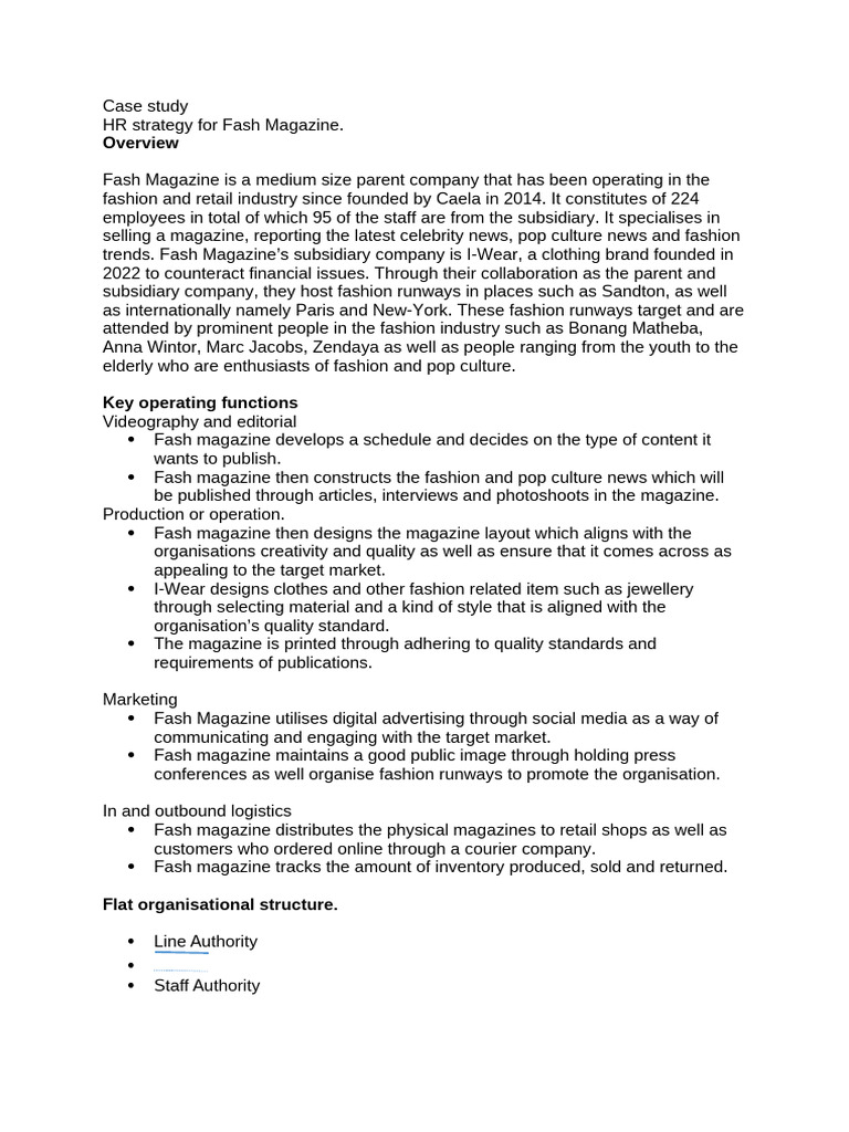 Fash Magazine Case Study | PDF