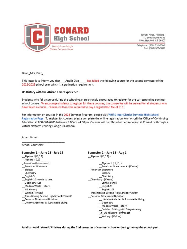 Analiz Diaz 2023 Summer School Letter | PDF