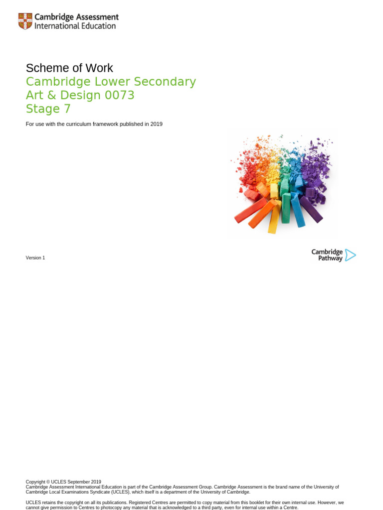Lower Secondary Art Design Stage 7 Scheme of Work | PDF | Drawing ...