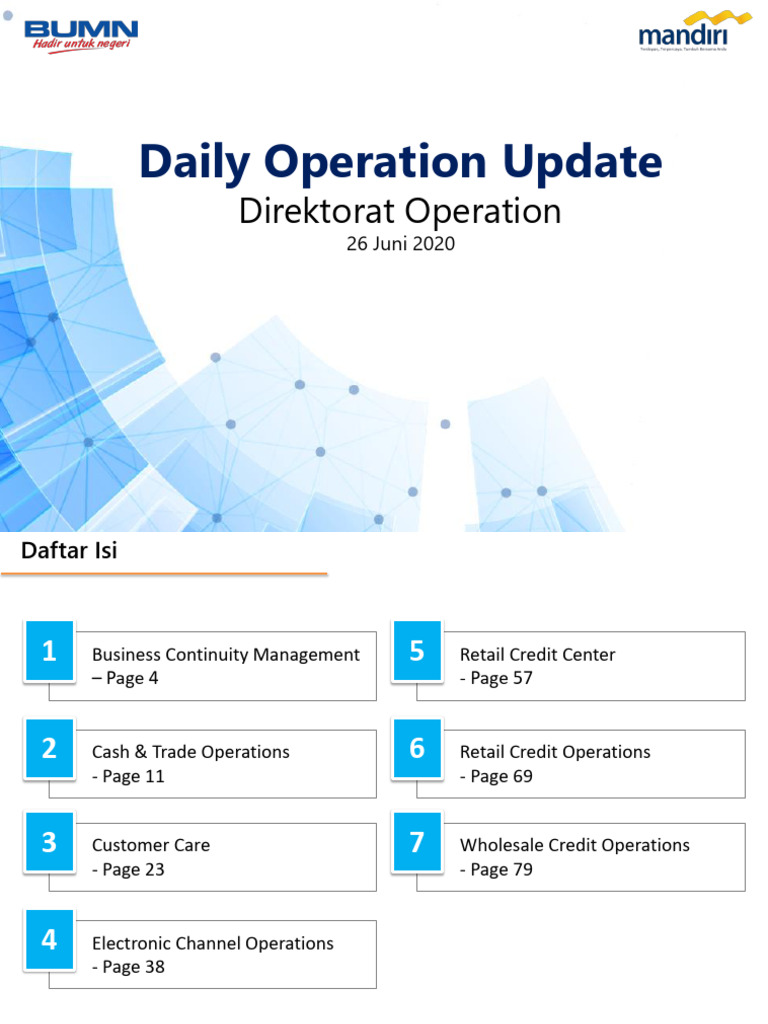 Daily Operation Update 26 Juni 2020 | PDF