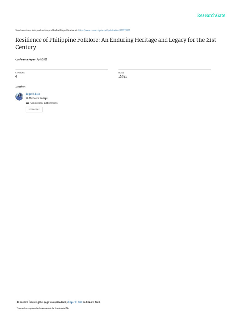 Folklore Study 2023 | PDF