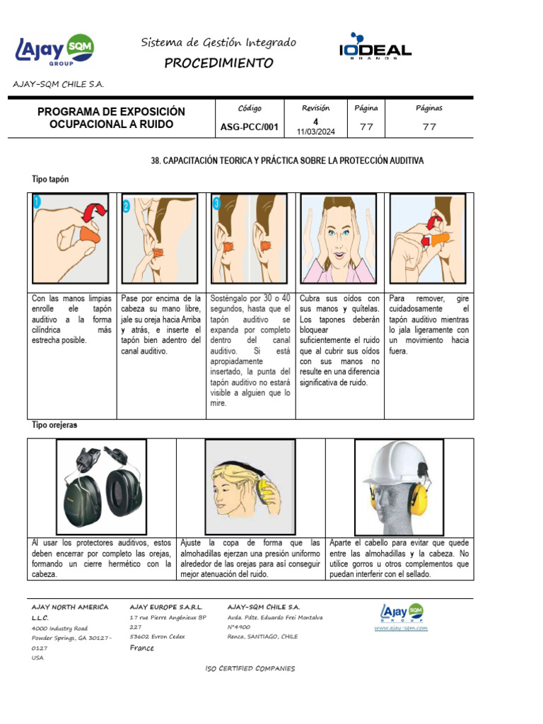 Teorica Practica Uso de Epp Proteccion Auditiva | PDF