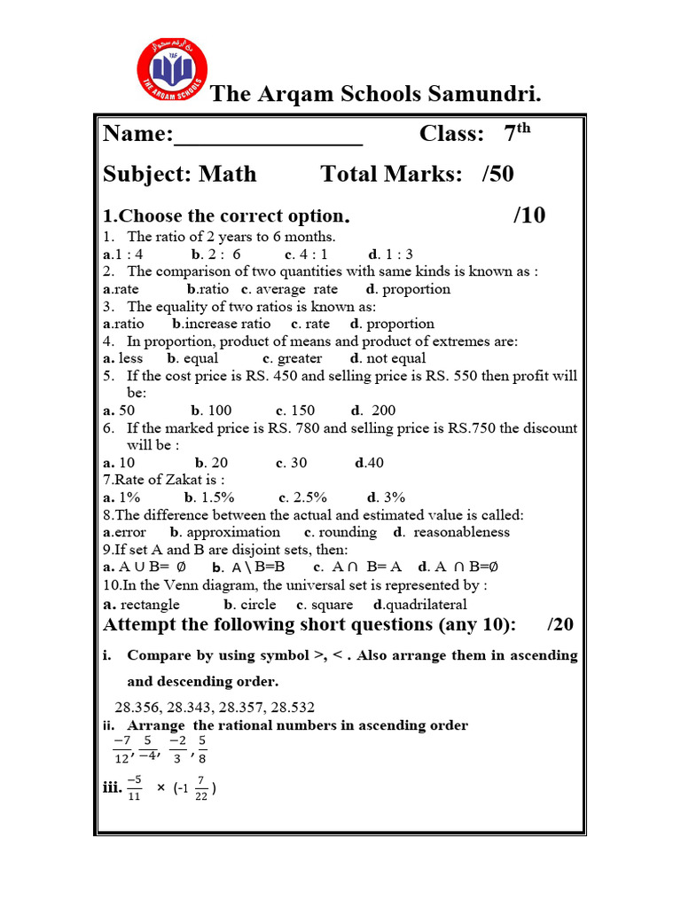 assessment math (1) | PDF