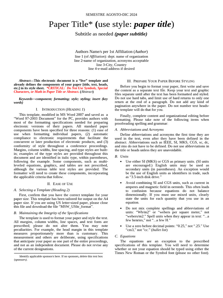 H Formato Templete Ieee | PDF