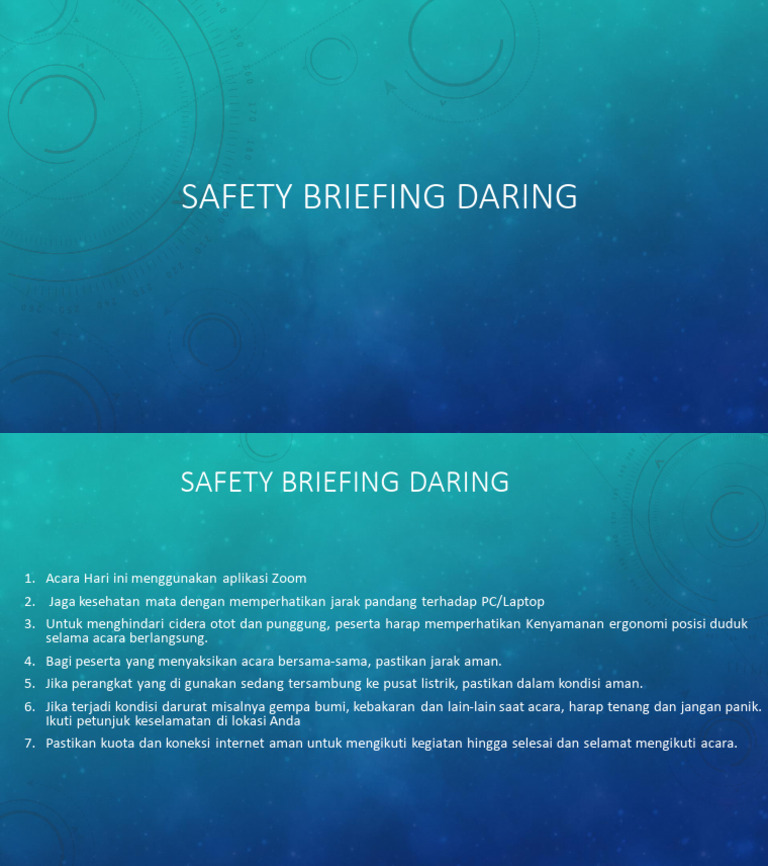 Safety Briefing Daring | PDF