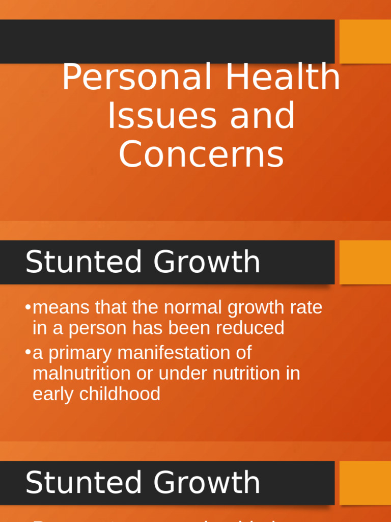 Personal Health Issues and Concerns | PDF