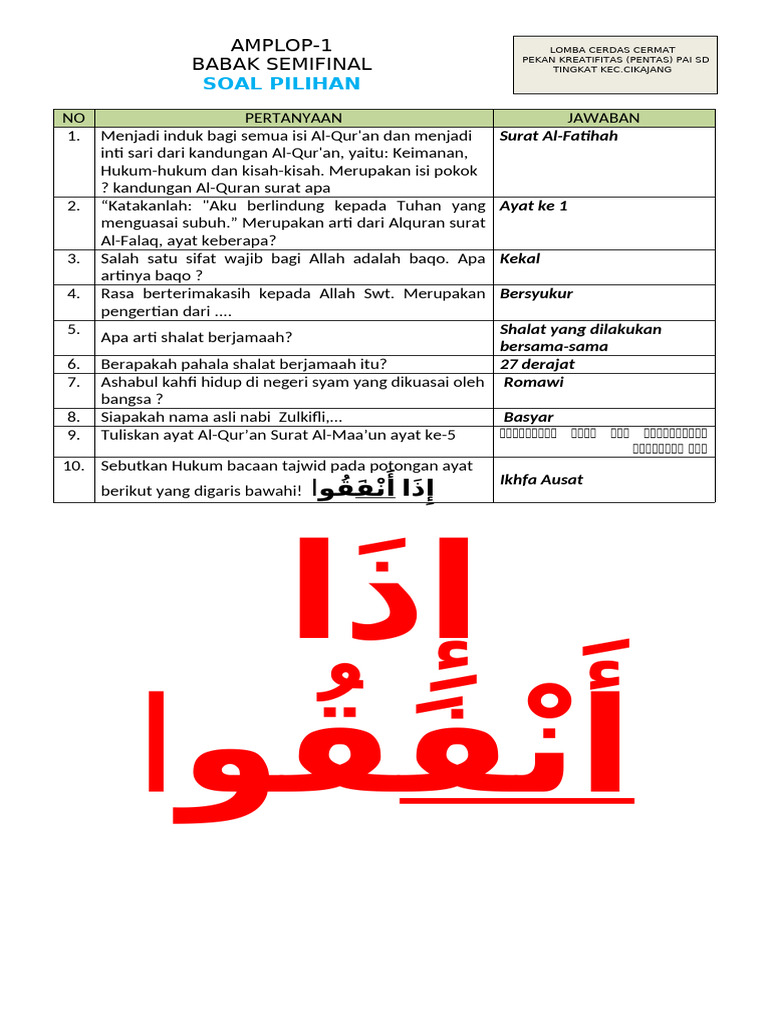 Soal Cerdas Semifinal | PDF
