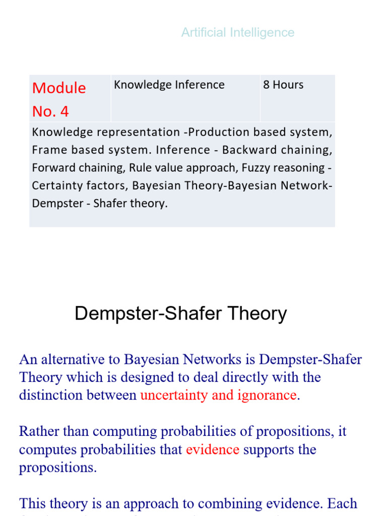 Dempster - Shafer Theory | PDF