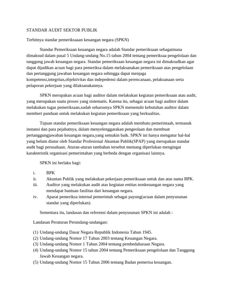 Standar Audit Sektor Publik | PDF