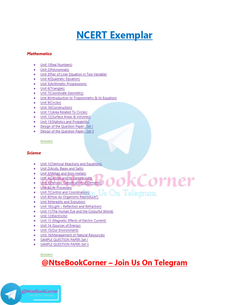 Ncert Maths Worksheet Class 10 | PDF