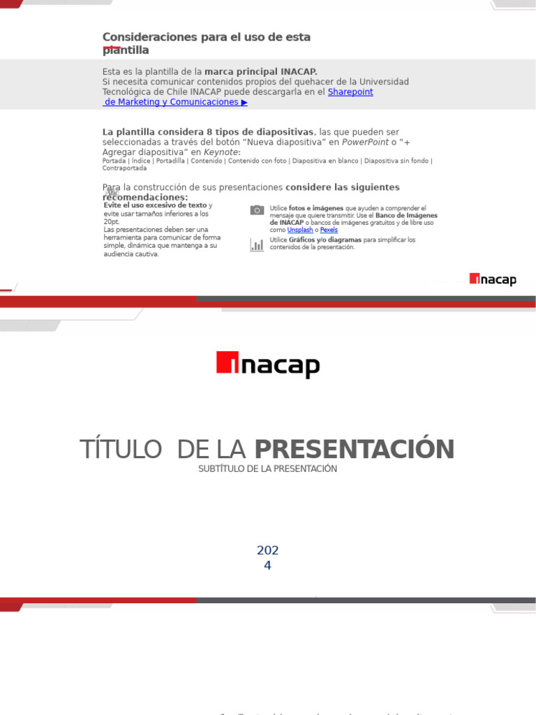 Presentaciones INACAP - PowerPoint-Plantilla-2024-2 | PDF