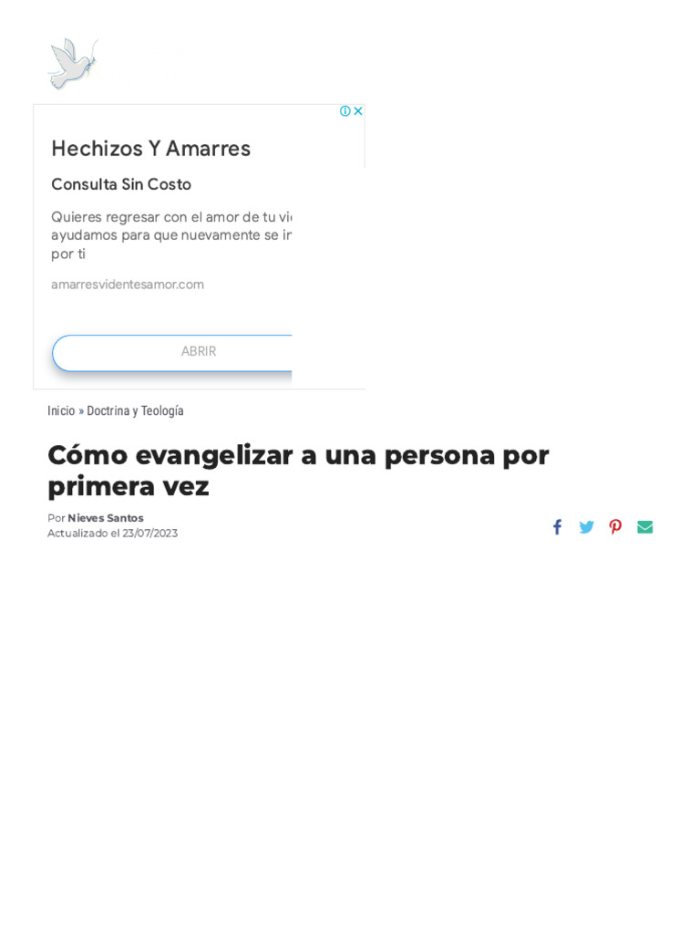 Cómo Evangelizar A Una Persona Por Primera Vez | PDF | Fe | Religión y ...