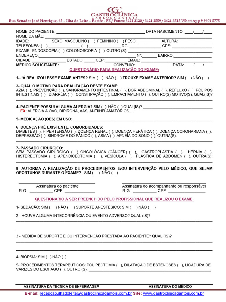 Ficha Paciente 1 | PDF