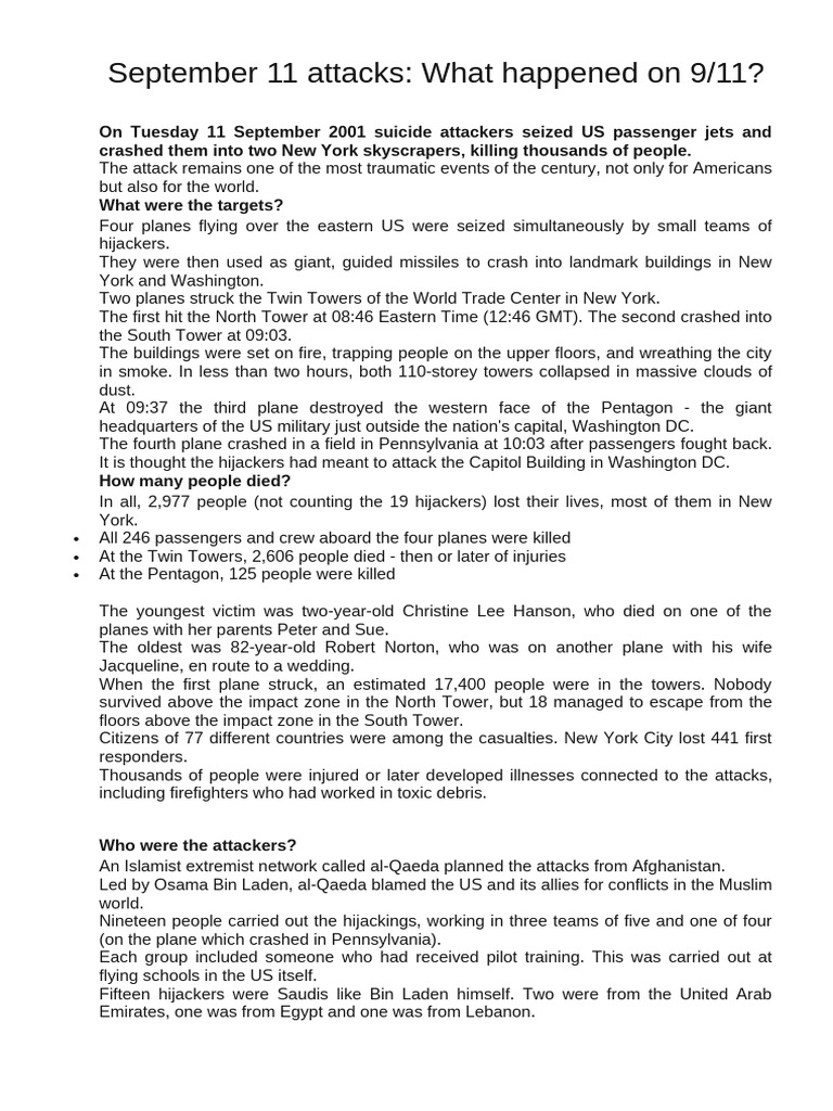 September 11 Attacks | PDF