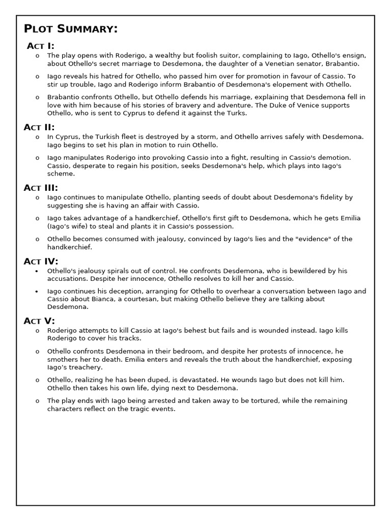 Othello Notes | PDF