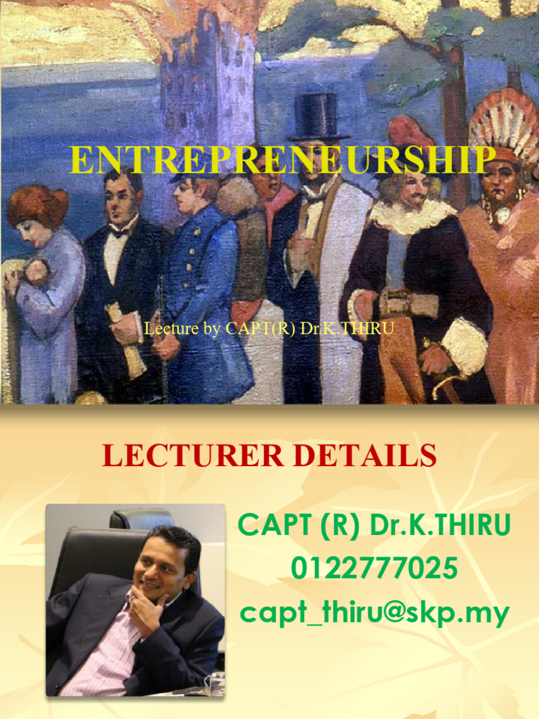 Entrepreneurship Notes 1 | PDF