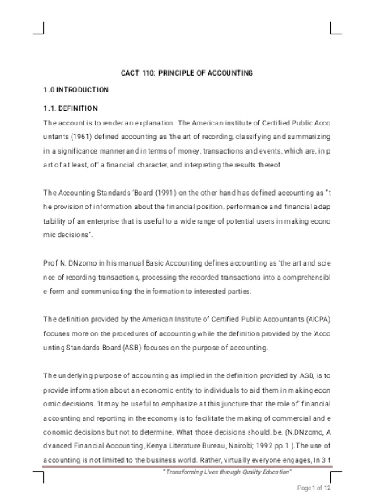 CACT 110 - Conceptual Framwork 2024 Notes - Phoenix | PDF CACT 110 - Conceptual Framwork 2024 Notes - Phoenix | PDF