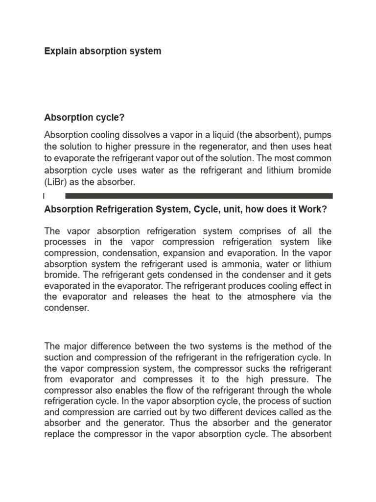 Absorption Cycle | PDF