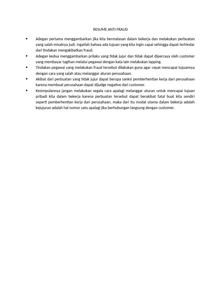 RESUME ANTI FRAUD (Wafiq Zuhair Syam) | PDF