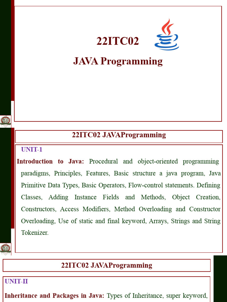 U1 Java Introduction IT1.Ppt (1) | PDF