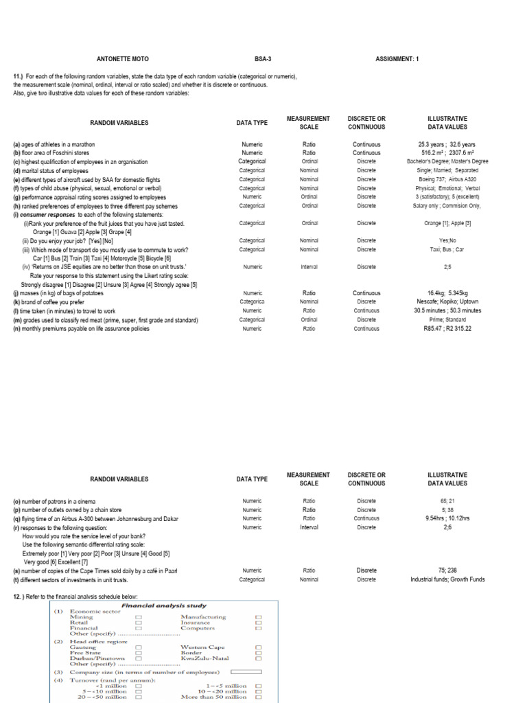ASSIGNMENT 1 - Statistic | PDF