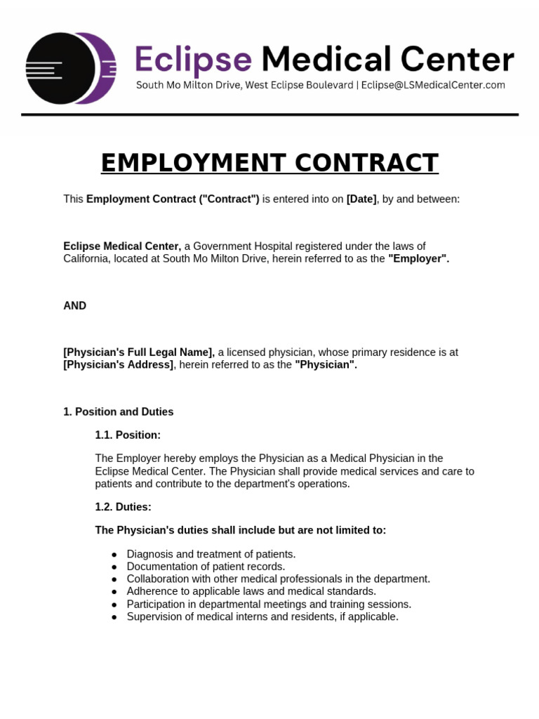 EMPLOYMENT CONTRACT. ROLE PLAY GTA | PDF