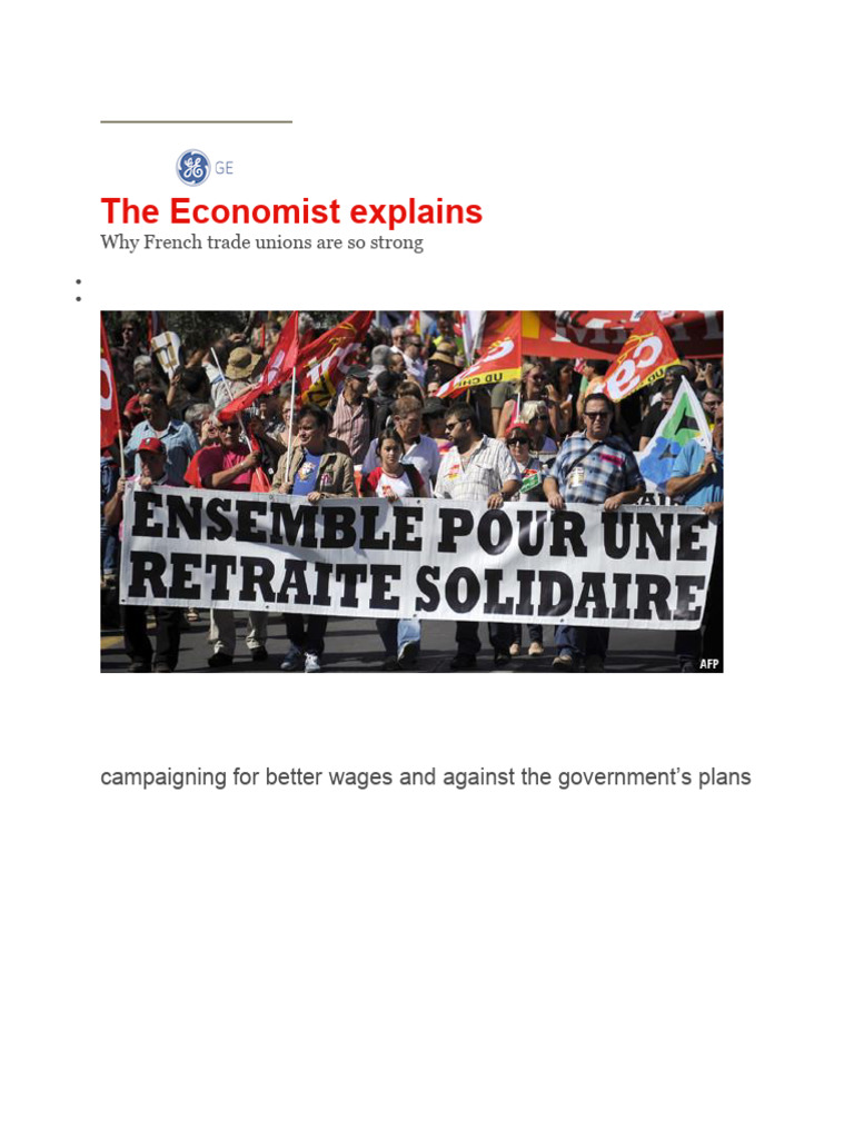 The Economist Explains - Why Are French Unions So Strong | PDF