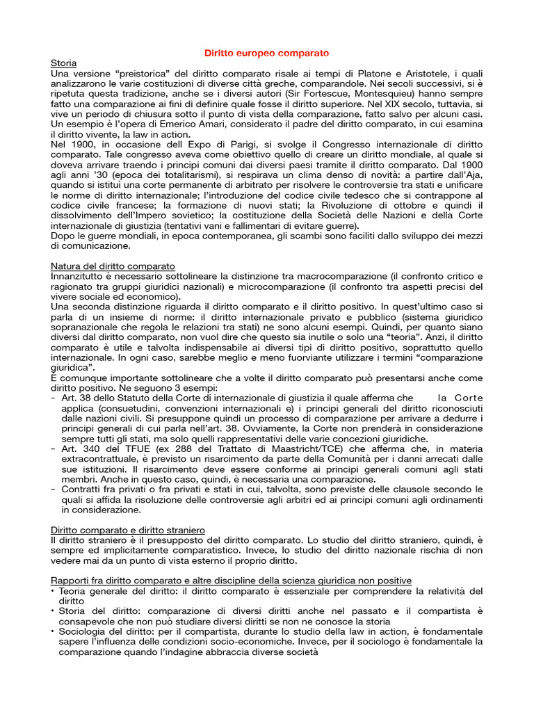 Diritto Europeo Comparato PDF | PDF