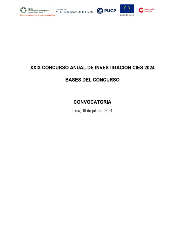 Bases Concurso CIES 2024 | PDF