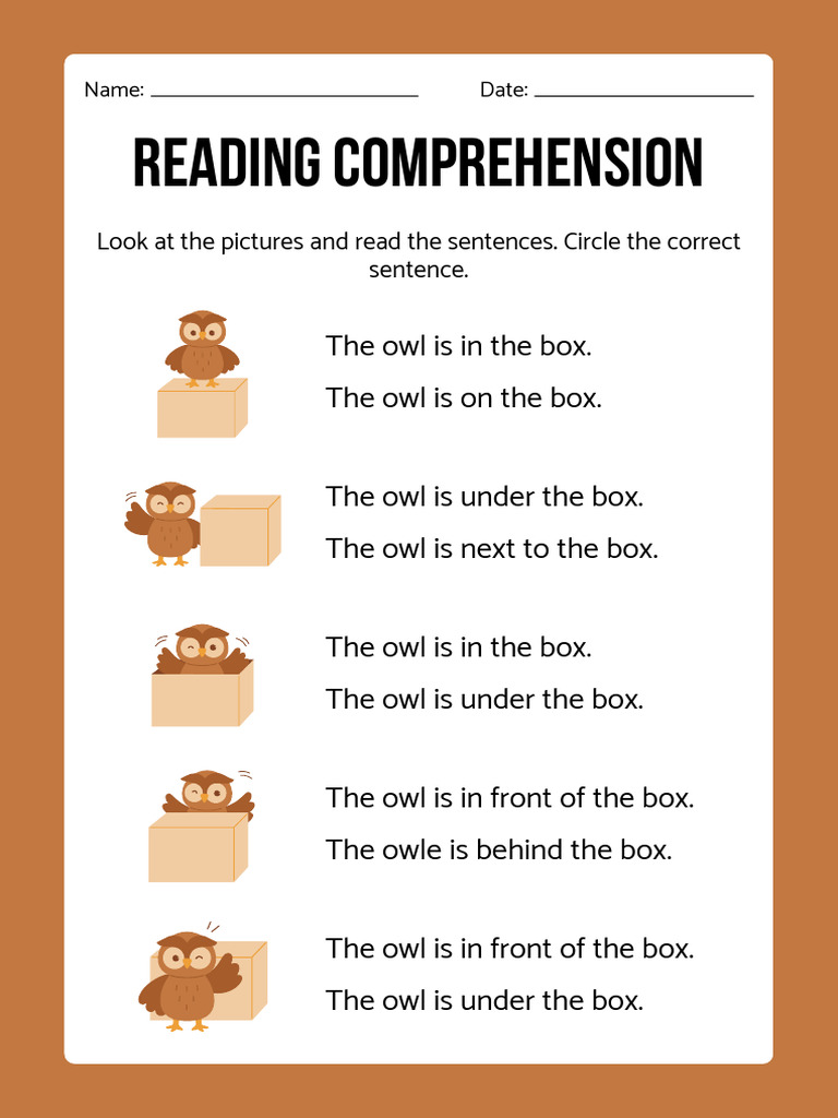 Reading Comprehension Worksheet in Neutral Illustrative Style ...