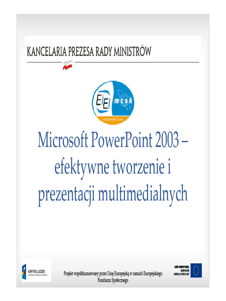 Microsoft PowerPoint 2003 - Prezentacja | PDF
