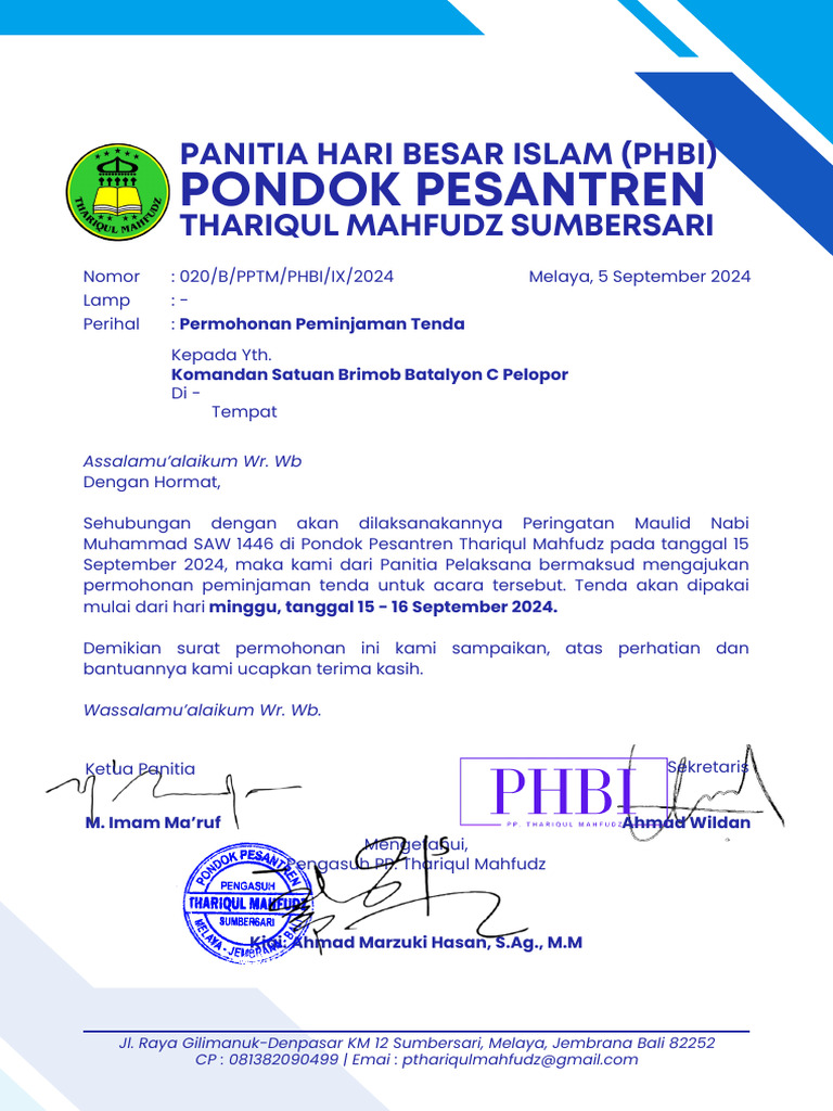 Permohonan Tenda | PDF