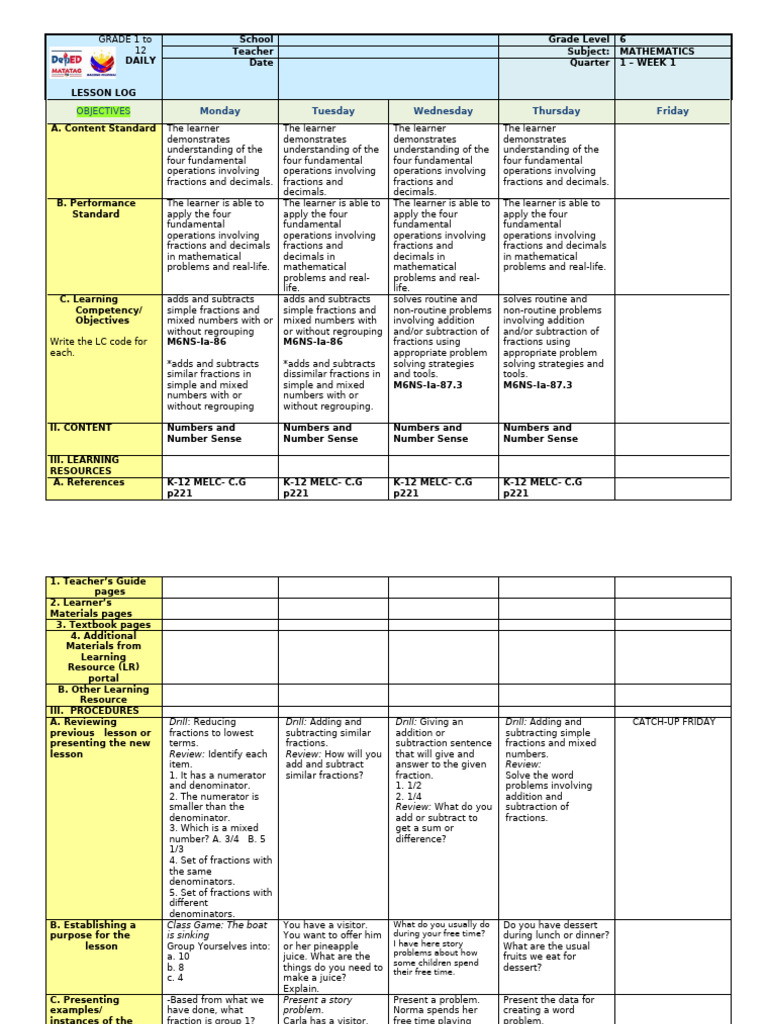 WEEK1 DLL MATH | PDF