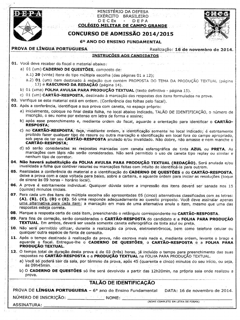 CMCG Prova Port 614 | PDF