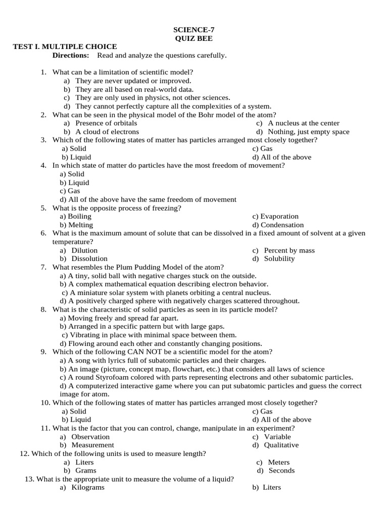 TQs QuizBee Q1 | PDF