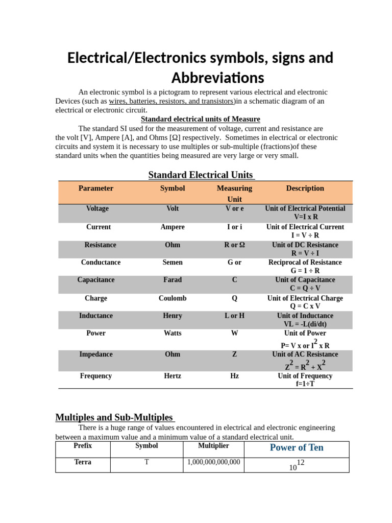 Chapter 2 - Electrical Symbols | PDF