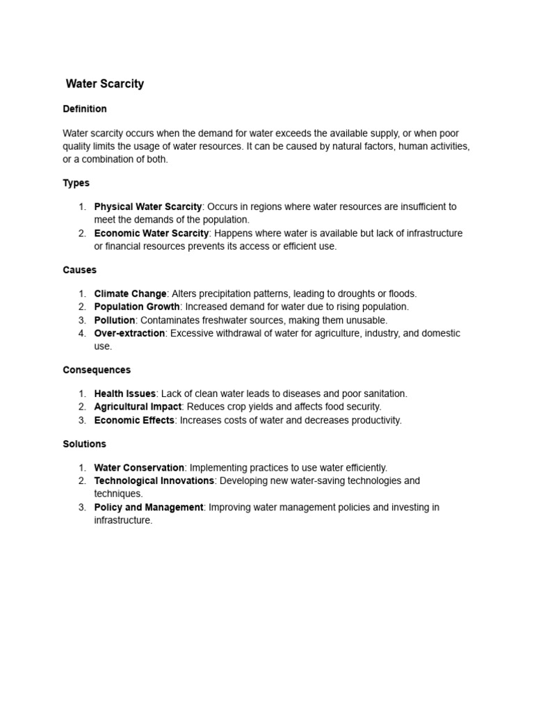 Water Scarcity | PDF