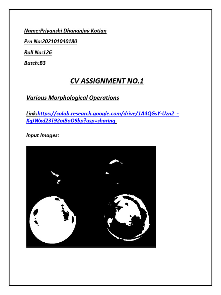 CV Assignment 1 | PDF