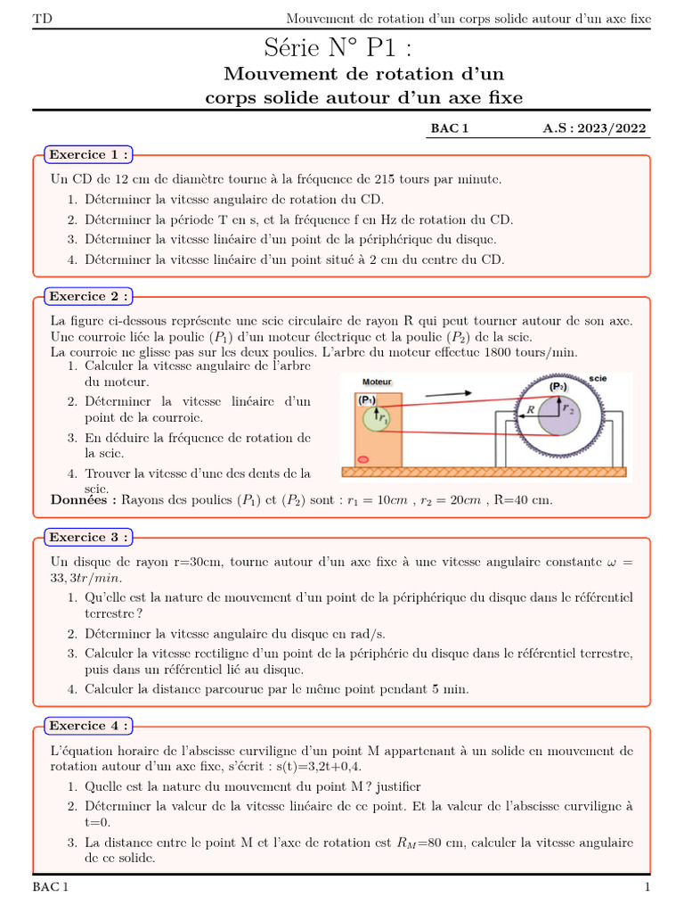 Rotation Exercices | PDF | Technology & Engineering