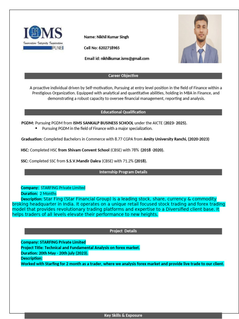 Nikhil Kumar (CV) | PDF