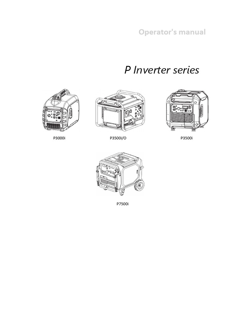 Operator's Manual (P3000i - P3500i - P3500i-O-P7500i) ENG | PDF