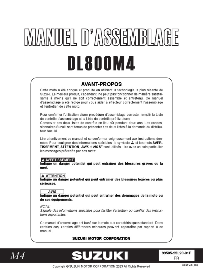 DL800M4 Set Up Manual (French) | PDF