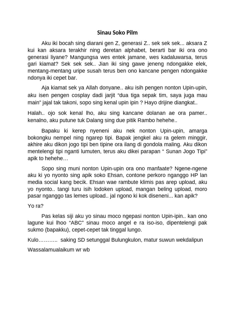 Sinau Soko Pilm | PDF