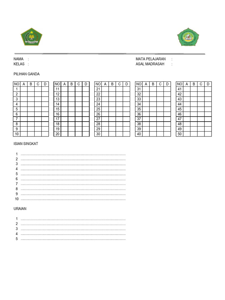 Format Kunci Jawaban | PDF