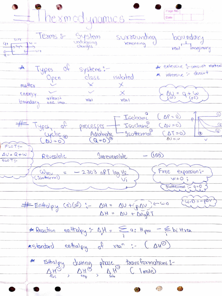 Thermodynamics notes | PDF
